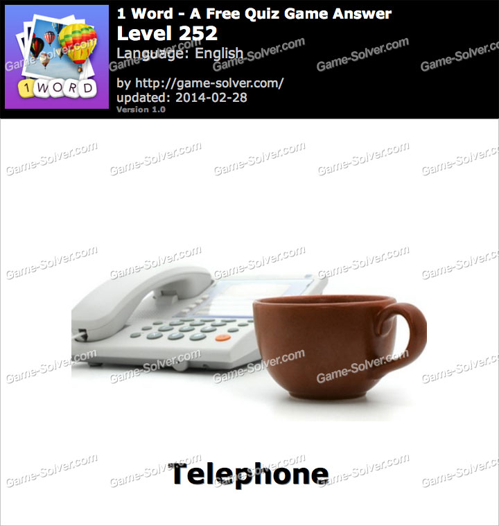 1 Word A Free Quiz Game Level 252 • Game Solver