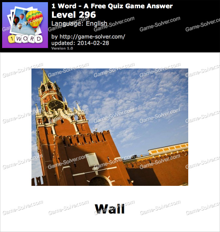 1 Word A Free Quiz Game Level 296 • Game Solver