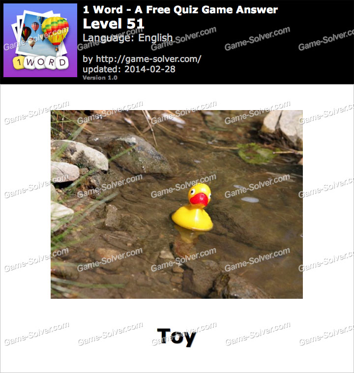 1 Word A Free Quiz Game Level 51 • Game Solver