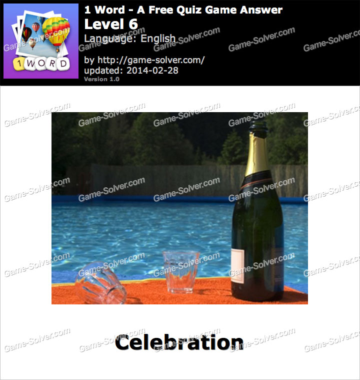 1 Word A Free Quiz Game Level 6 • Game Solver