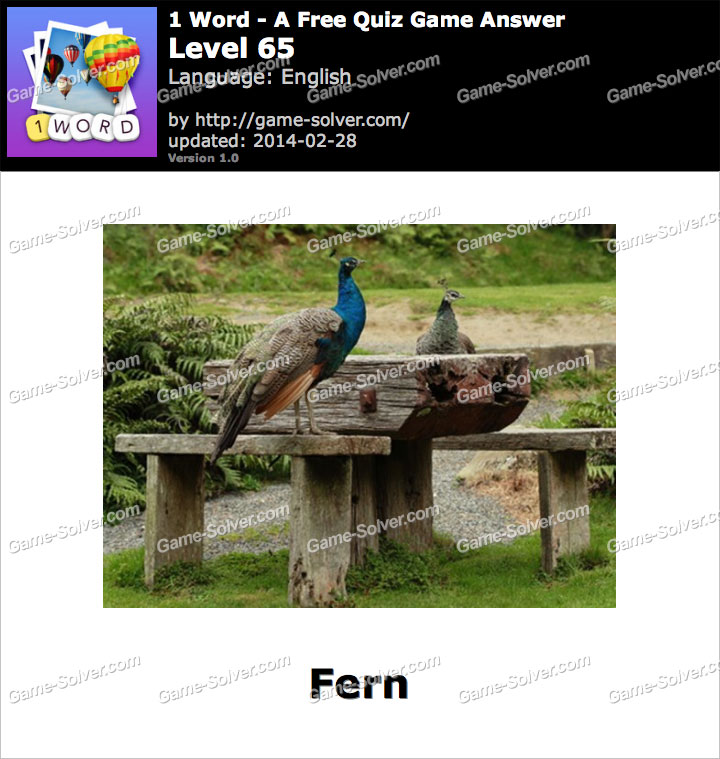 1 Word A Free Quiz Game Level 65 • Game Solver