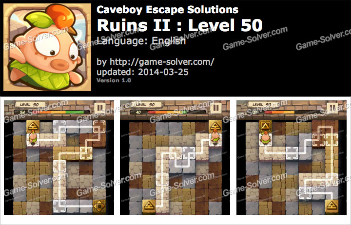 Caveboy Escape Ruins II Level 50 • Game Solver