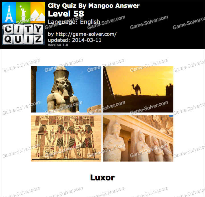 City Quiz Mangoo Level 58 • Game Solver