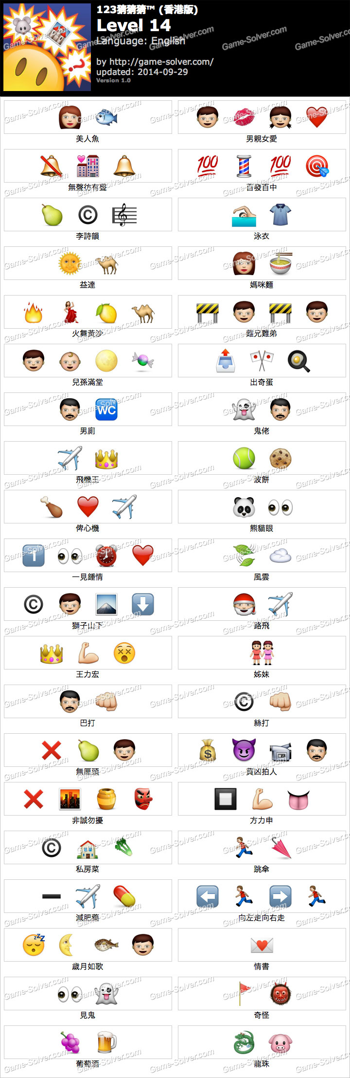 123猜猜猜香港版答案等級14 • Game Solver