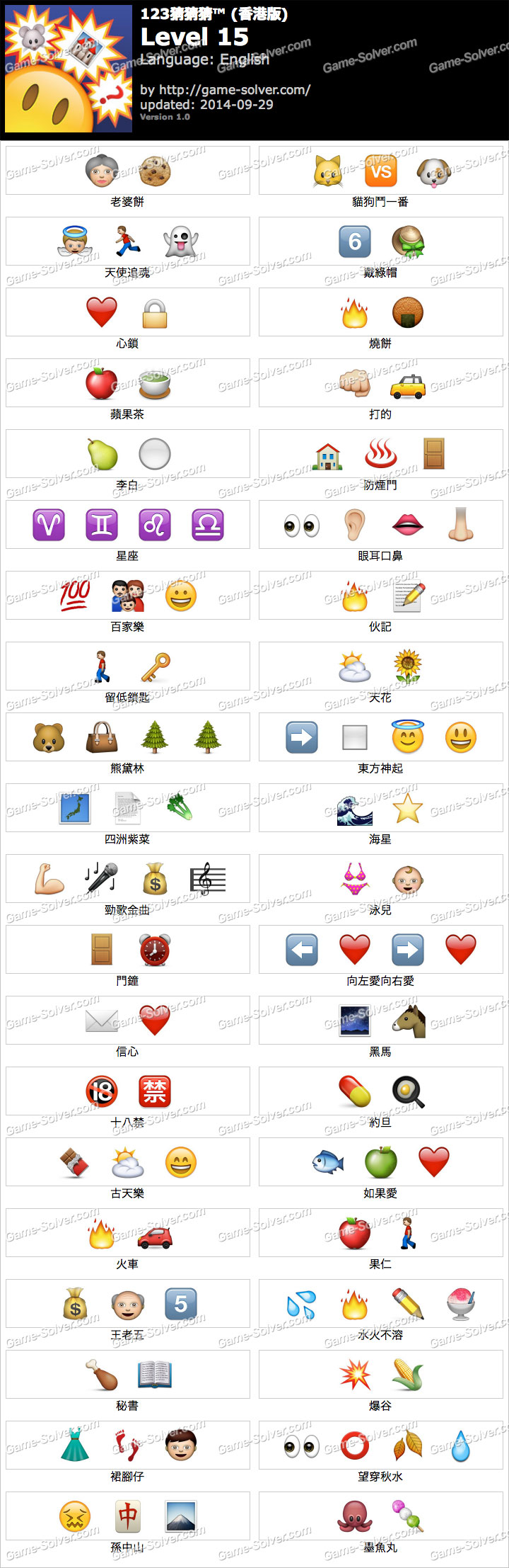 123猜猜猜香港版答案等級15 • Game Solver