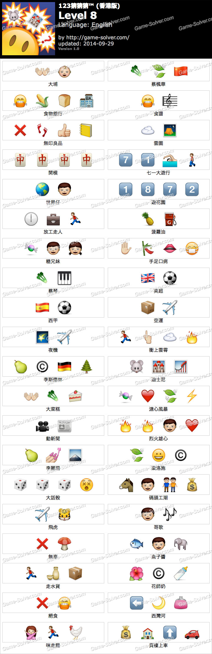 123猜猜猜香港版答案等級8 • Game Solver