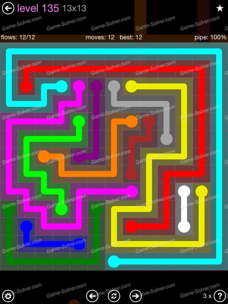 Flow 13x13 Mania Level 135 • Game Solver
