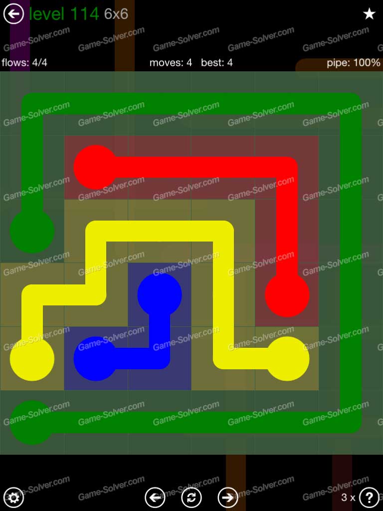 Flow 6x6 Mania Level 114 • Game Solver
