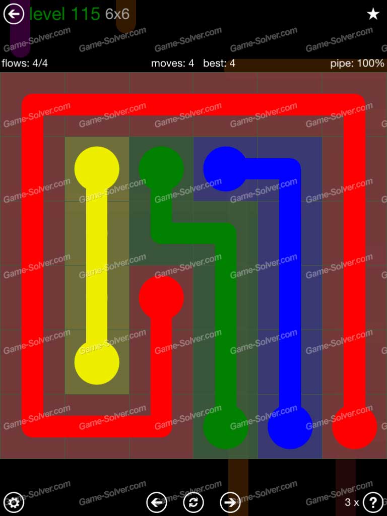 Flow 6x6 Mania Level 115 • Game Solver