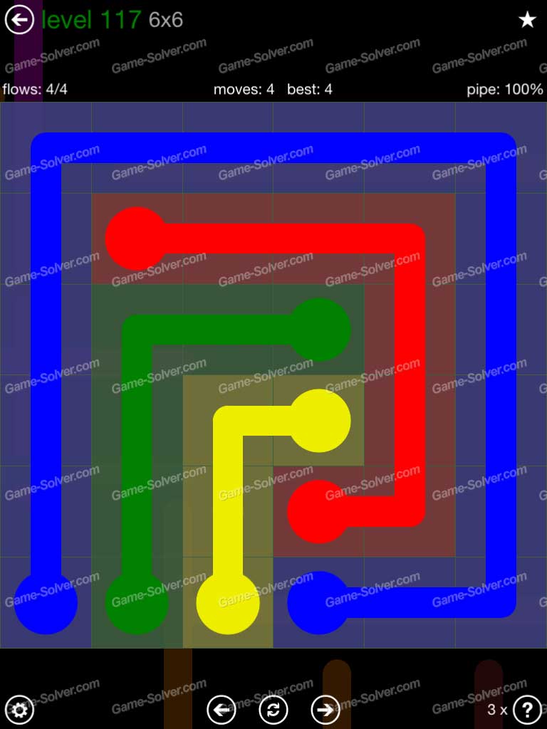Flow 6x6 Mania Level 117 • Game Solver