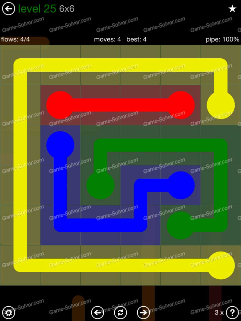 Flow 6x6 Mania Level 25 • Game Solver