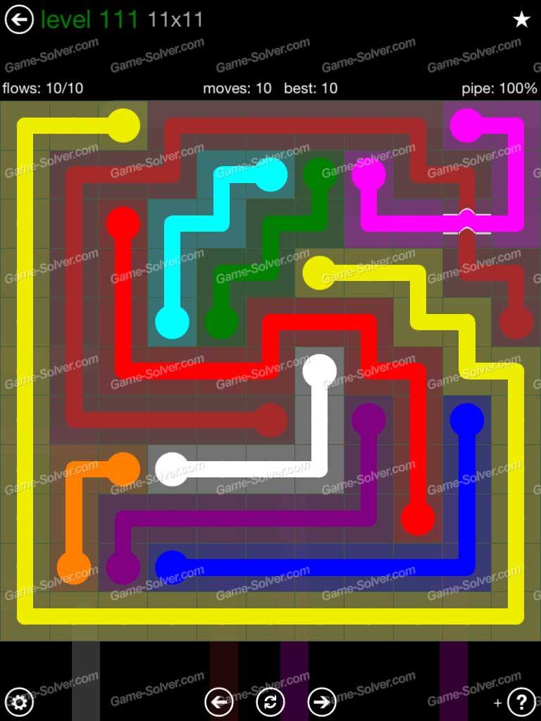 Flow Bridges 11x11 Mania Level 111 • Game Solver