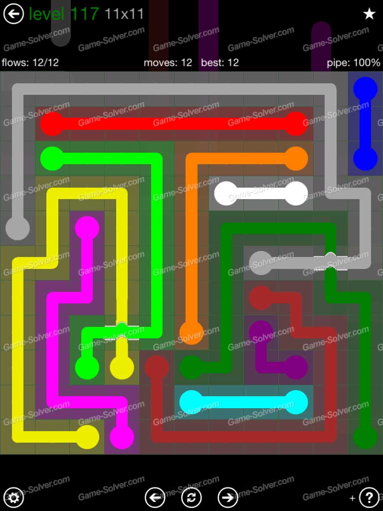 Flow Bridges 11x11 Mania Level 117 • Game Solver