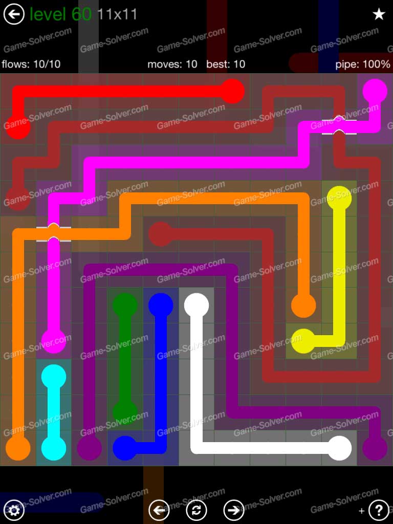 Flow Bridges 11x11 Mania Level 60 • Game Solver