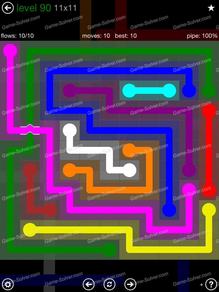 Flow Bridges 11x11 Mania Level 90 • Game Solver