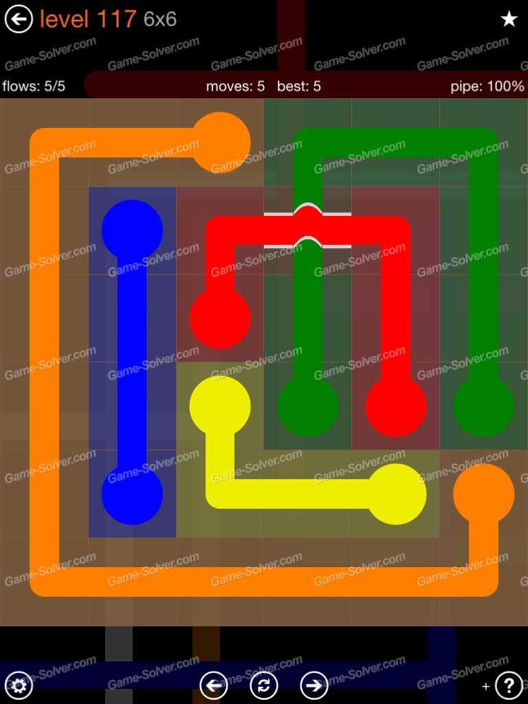 Flow Bridges 6x6 Mania Level 117 • Game Solver
