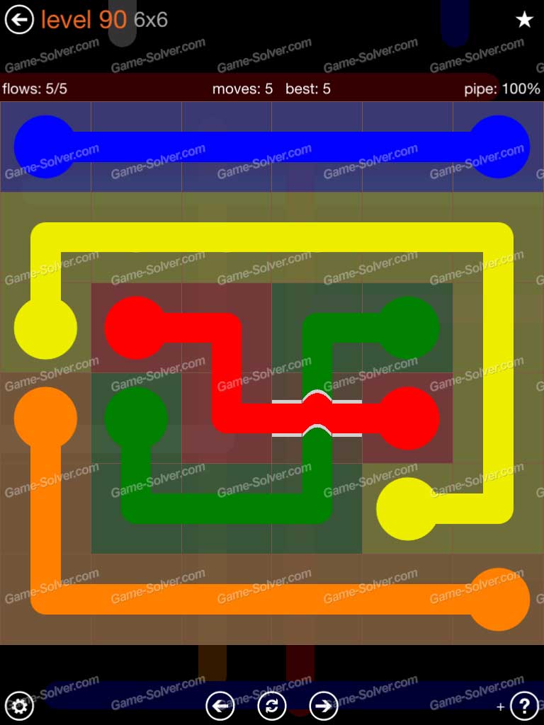 Flow Bridges 6x6 Mania Level 90 • Game Solver