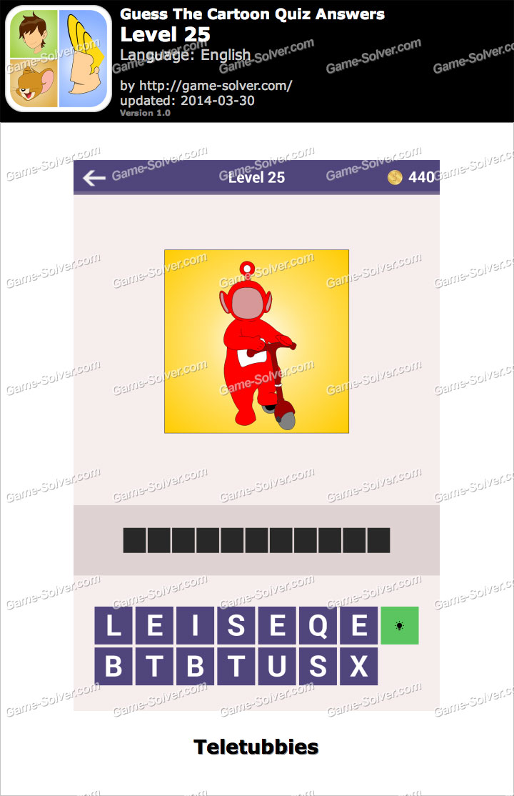 Guess The Cartoon Quiz Level 25 Game Solver
