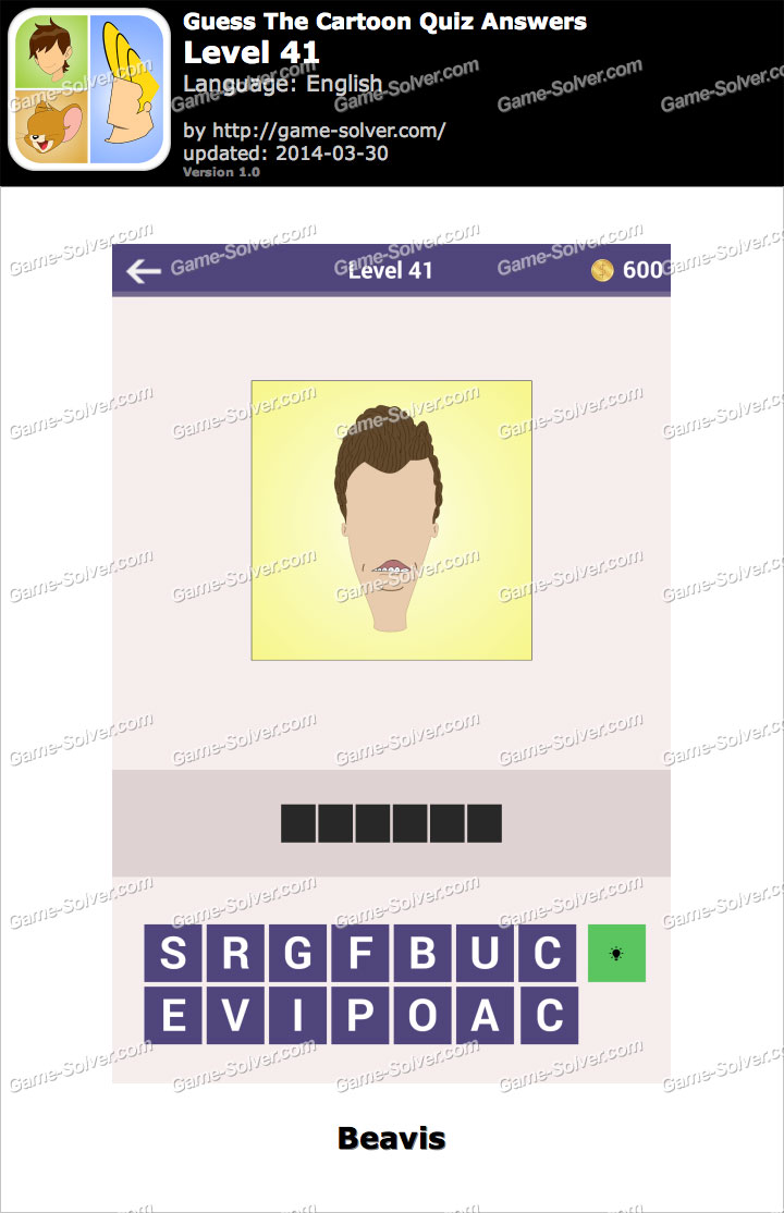 Guess the Cartoon Quiz Level 41 • Game Solver