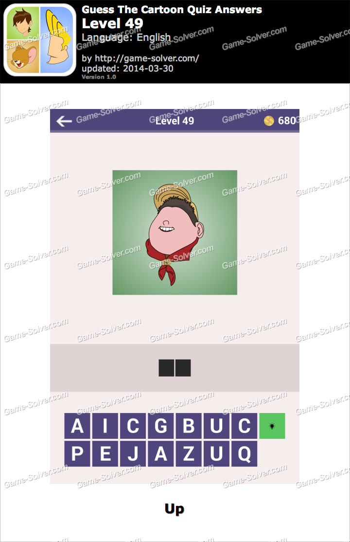 Guess the Cartoon Quiz Level 49 • Game Solver