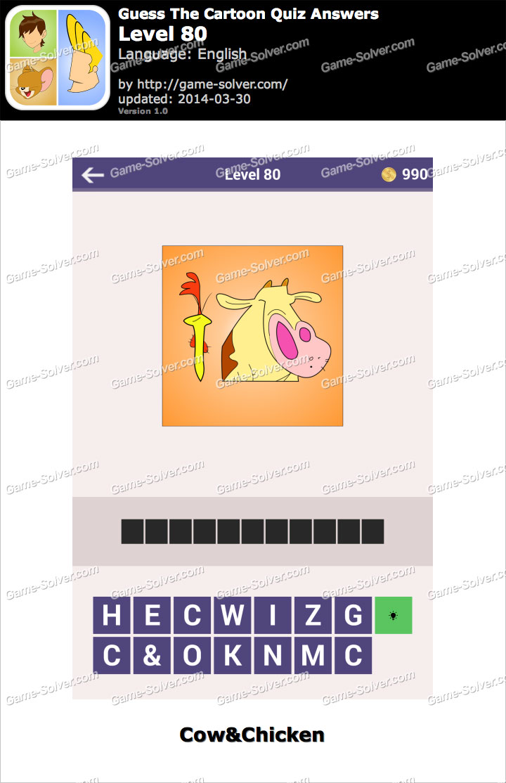 Guess the Cartoon Quiz Level 80 • Game Solver