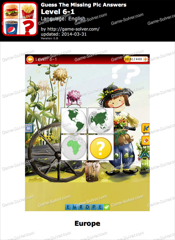 Guess The Missing Pic Level 6-1 • Game Solver