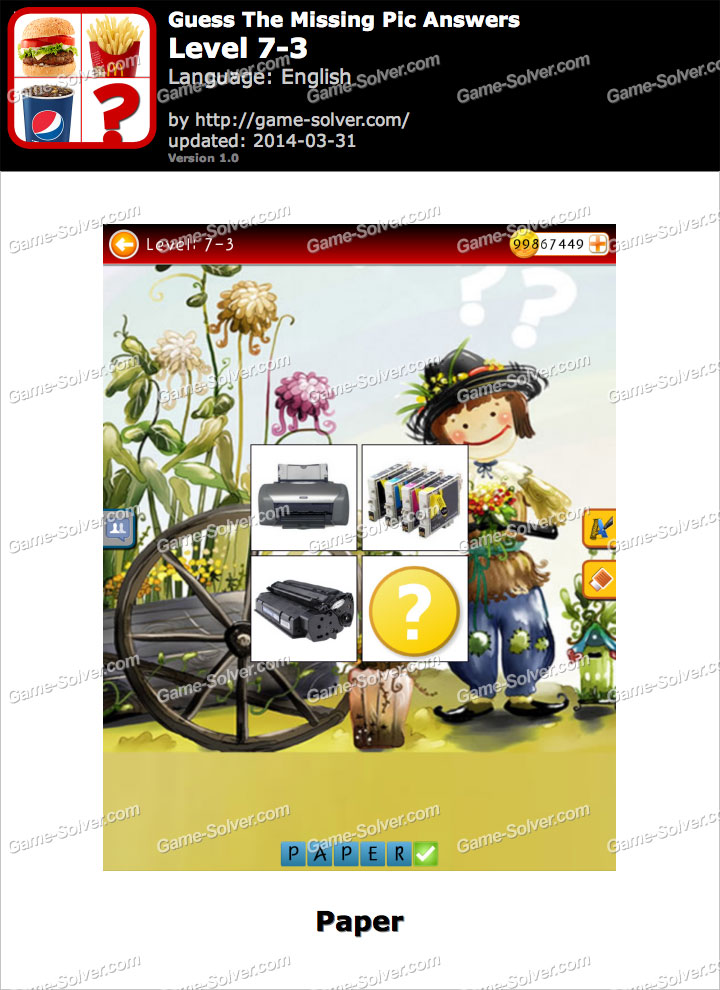 Guess The Missing Pic Level 7-3 • Game Solver
