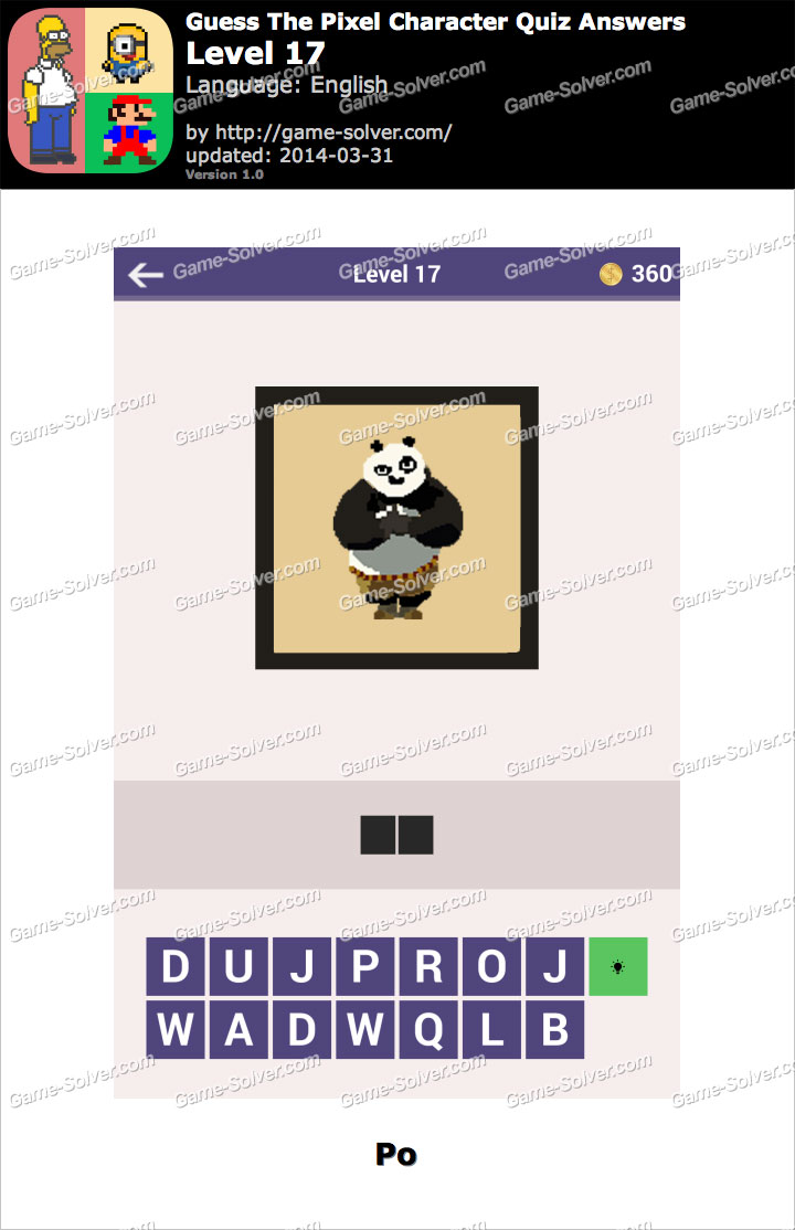 Guess The Pixel Character Quiz Level 17 • Game Solver