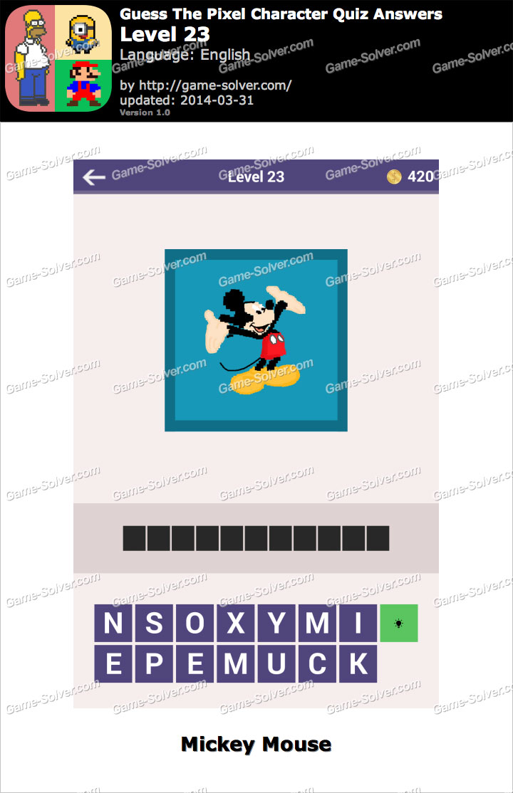 Guess The Pixel Character Quiz Level 23 • Game Solver