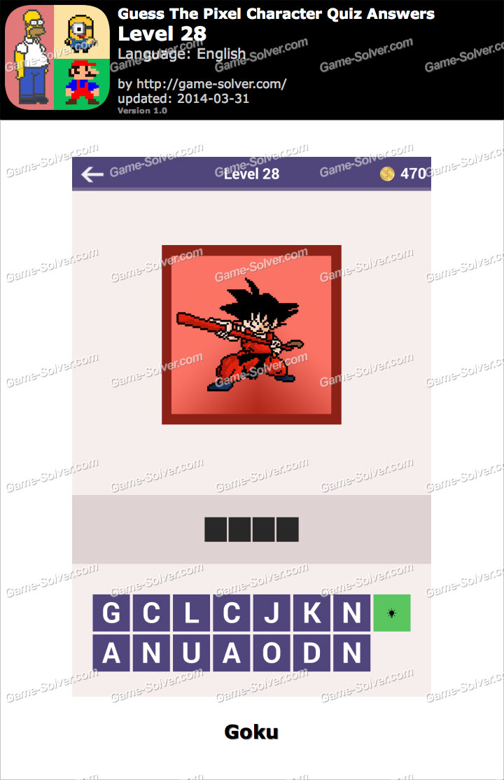 Guess The Pixel Character Quiz Level 28 • Game Solver