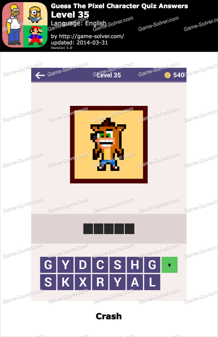 Guess The Pixel Character Quiz Level 35 • Game Solver