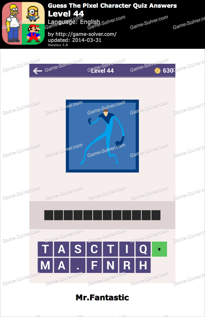 Guess The Pixel Character Quiz Level 44 • Game Solver