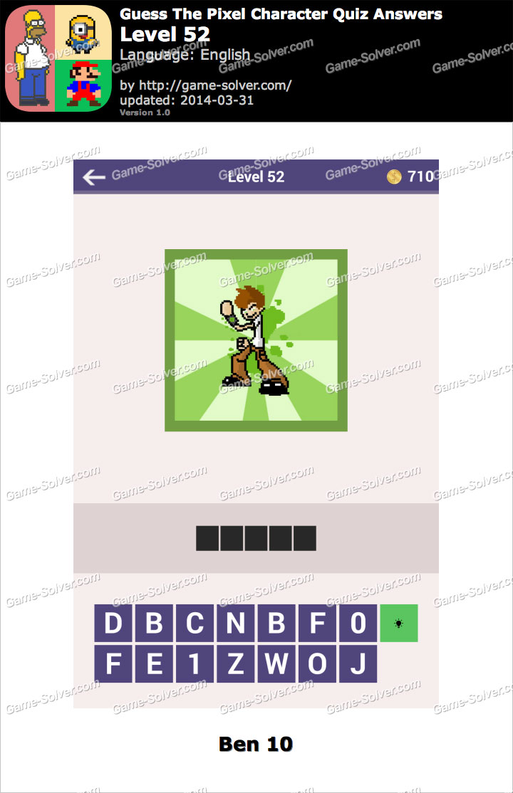 Guess The Pixel Character Quiz Level 52 • Game Solver