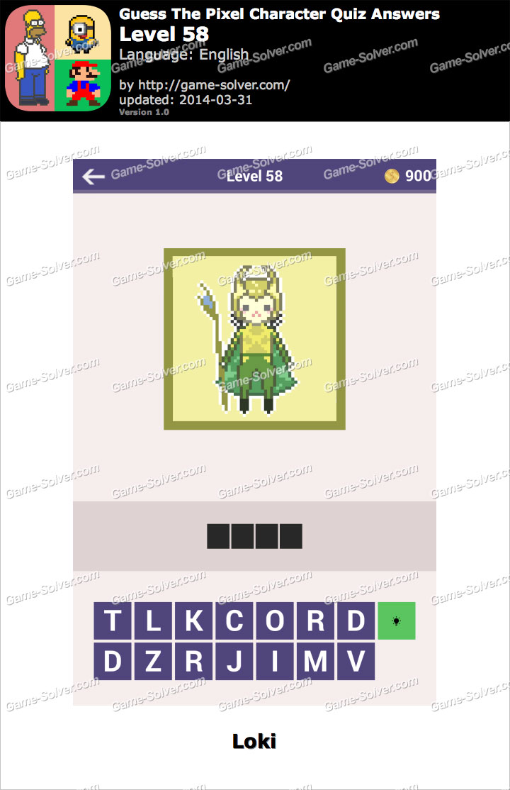 Guess The Pixel Character Quiz Level 58 • Game Solver