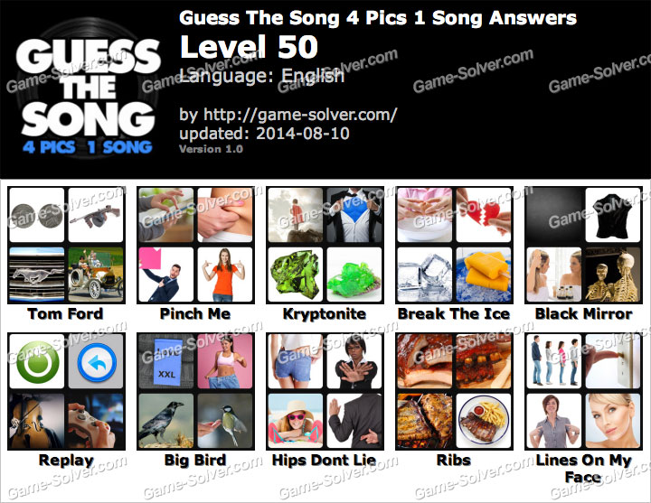 Guess The Song 4 Pics 1 Song Level 50 • Game Solver