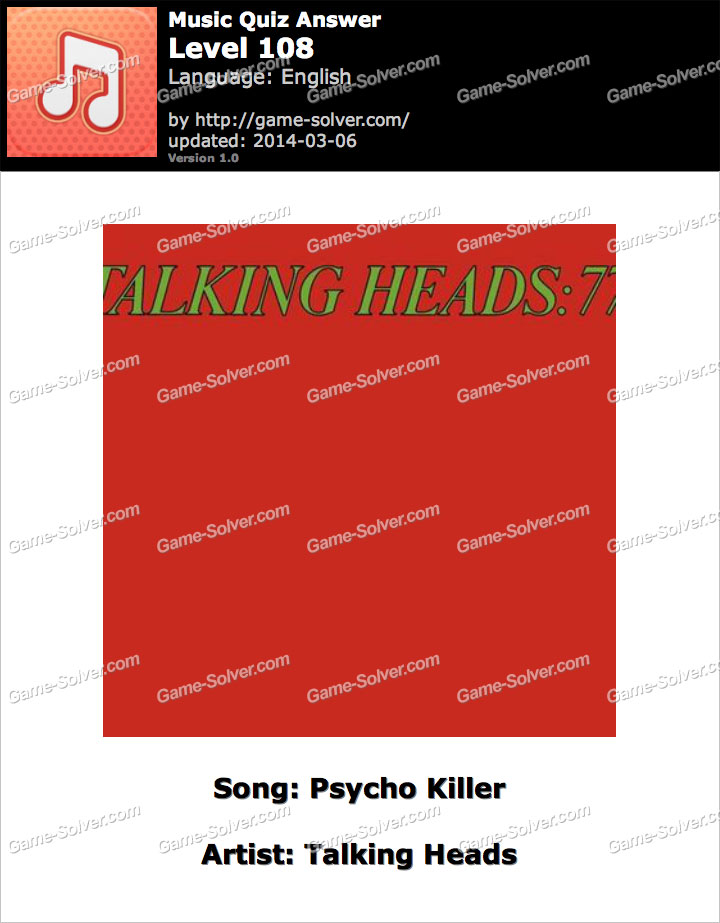 Music Quiz Level 108 • Game Solver