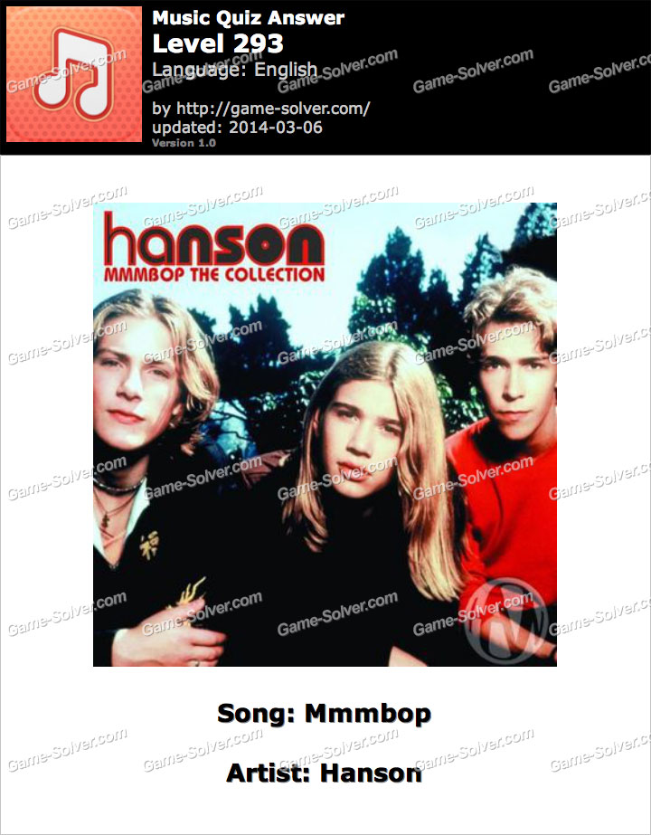 Music Quiz Level 293 • Game Solver