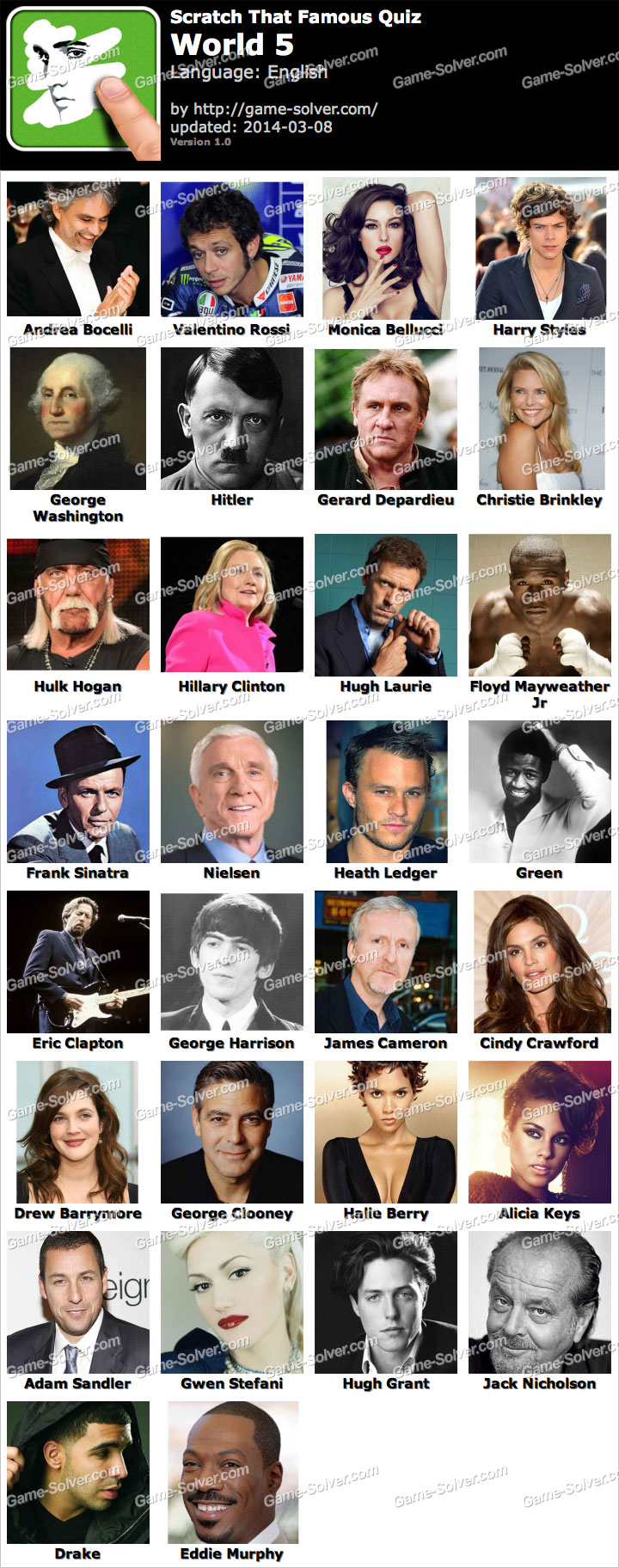 Scratch That Famous Quiz World 5 • Game Solver