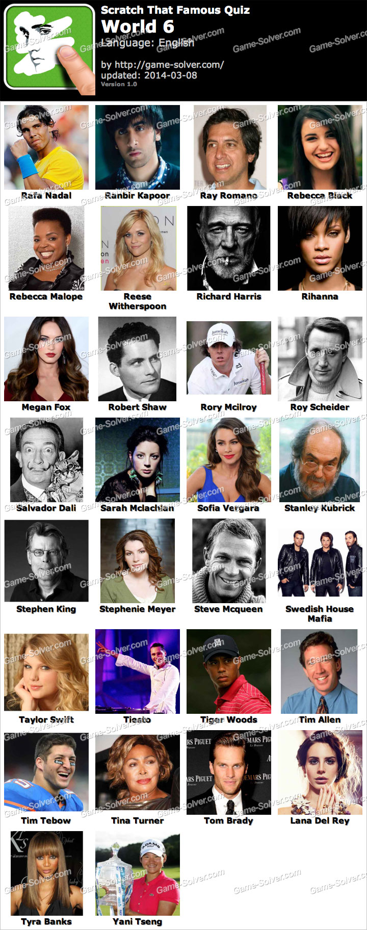 Scratch That Famous Quiz World 6 • Game Solver