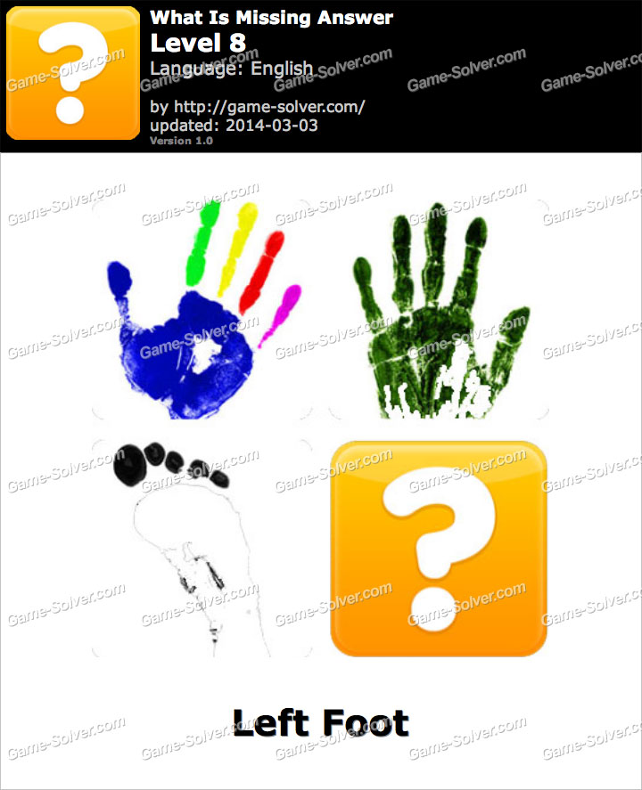 What Is Missing 8 • Game Solver