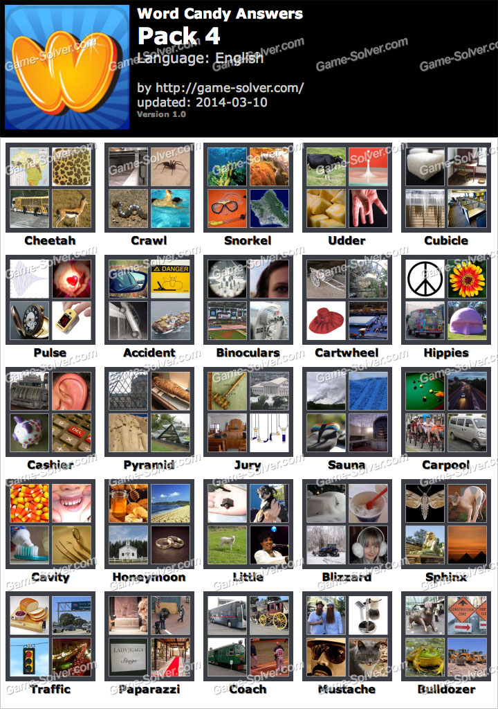 Word Candy Pack 4 • Game Solver