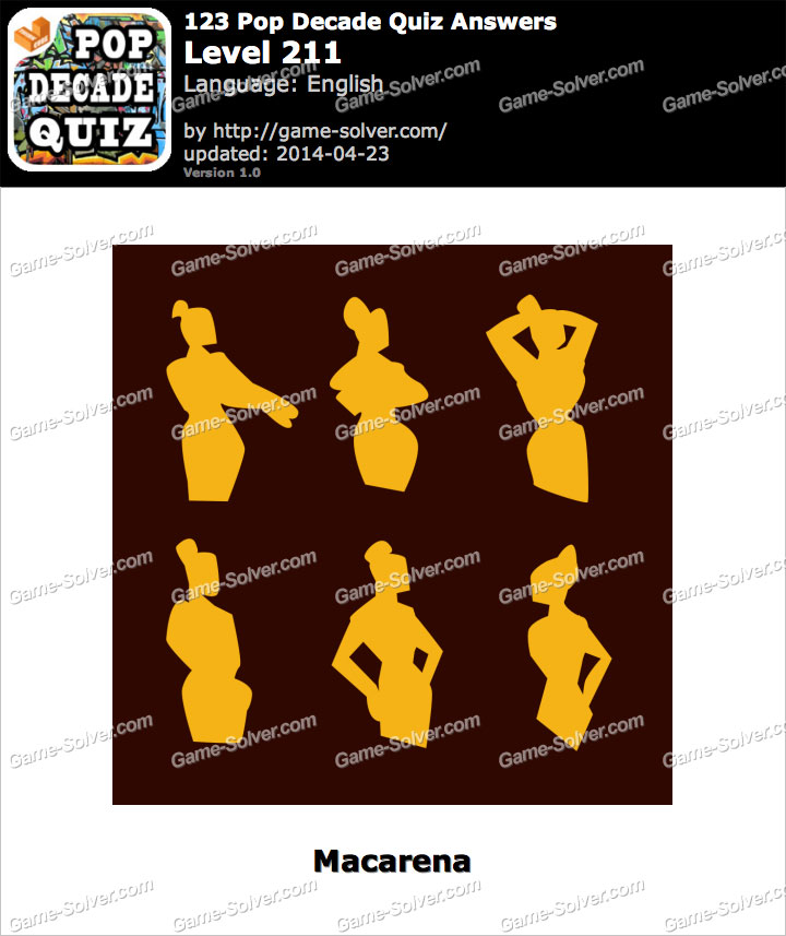 123 Pop Decade Quiz Level 211 • Game Solver