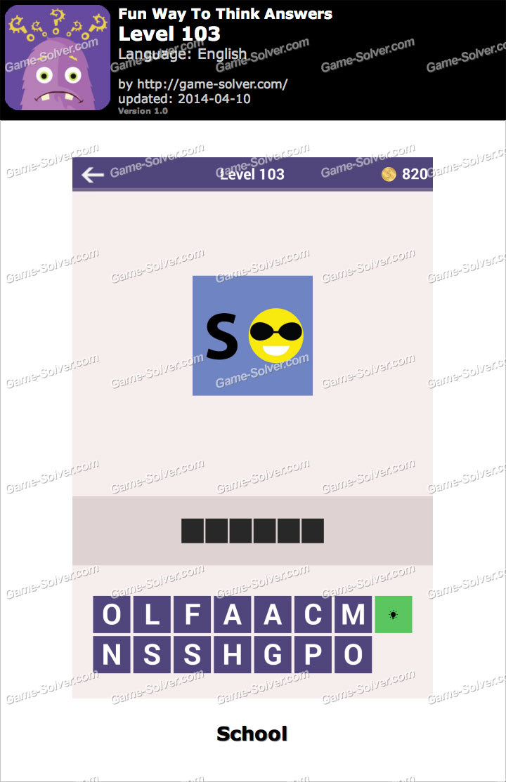 Fun Way To Think Level 103 • Game Solver