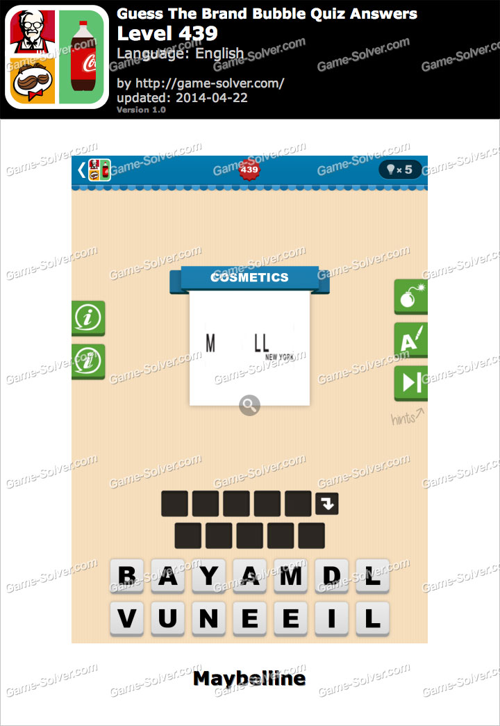 Guess The Brand Bubble Quiz Level 439 • Game Solver