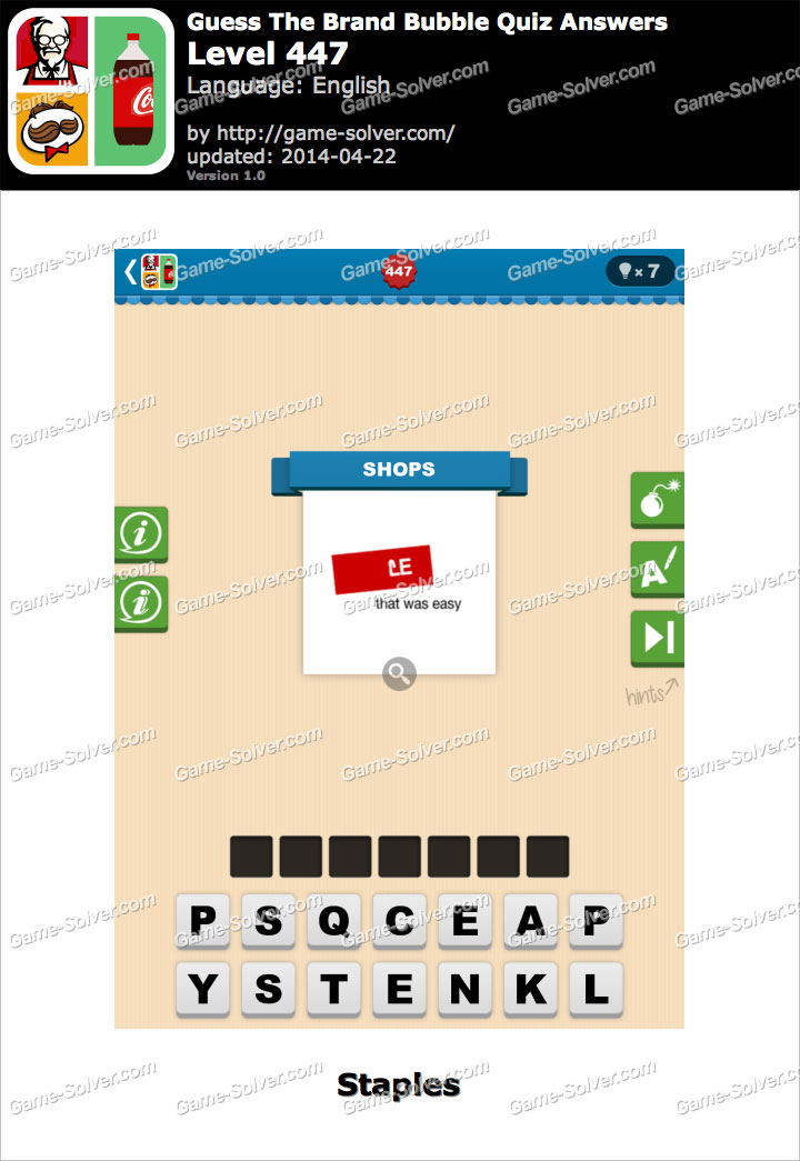 Guess The Brand Bubble Quiz Level 447 • Game Solver