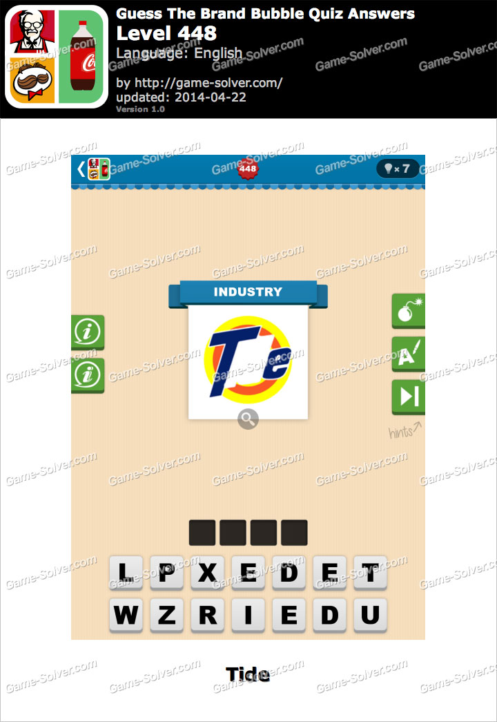 Guess The Brand Bubble Quiz Level 448 • Game Solver