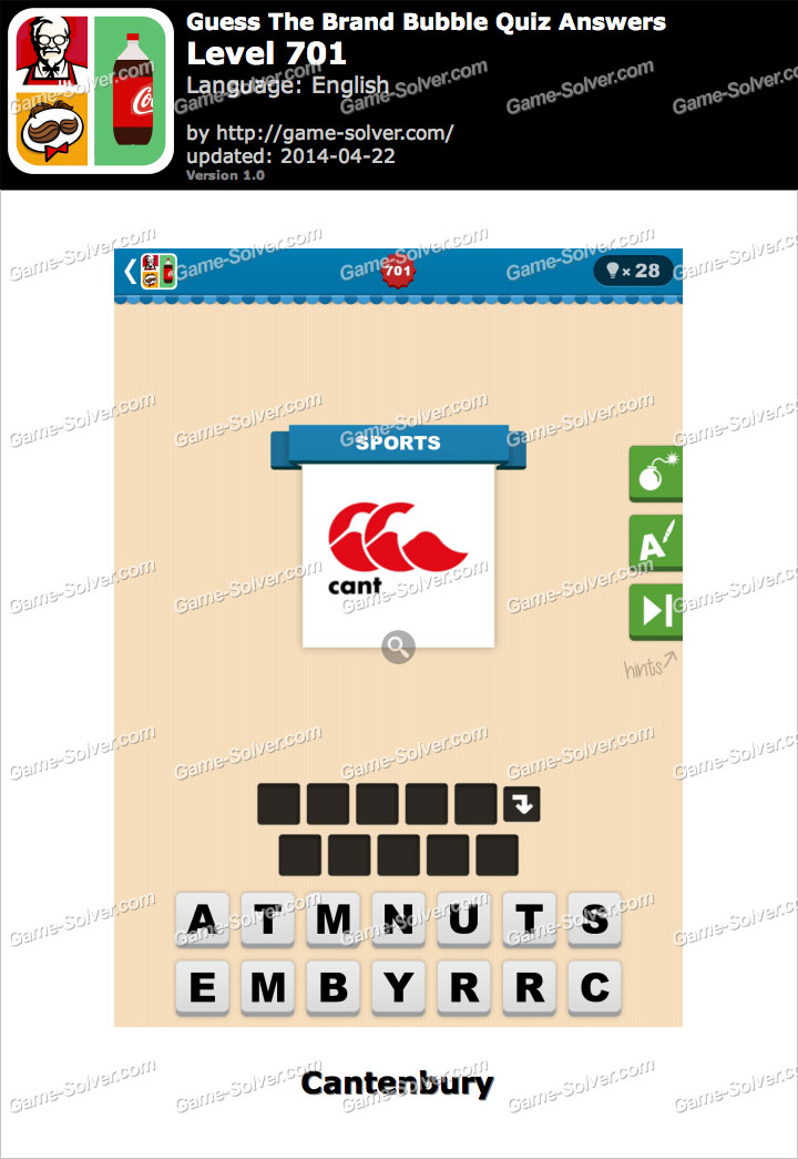 Guess The Brand Bubble Quiz Level 701 • Game Solver
