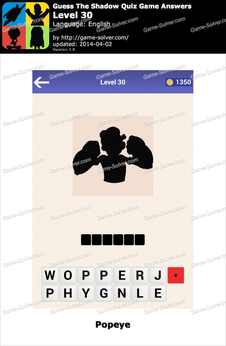 Guess The Shadow Quiz Game Level 30 • Game Solver