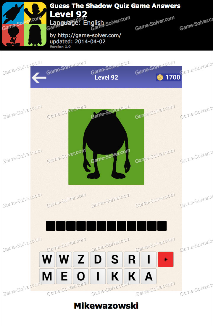 Guess The Shadow Quiz Game Level 92 • Game Solver
