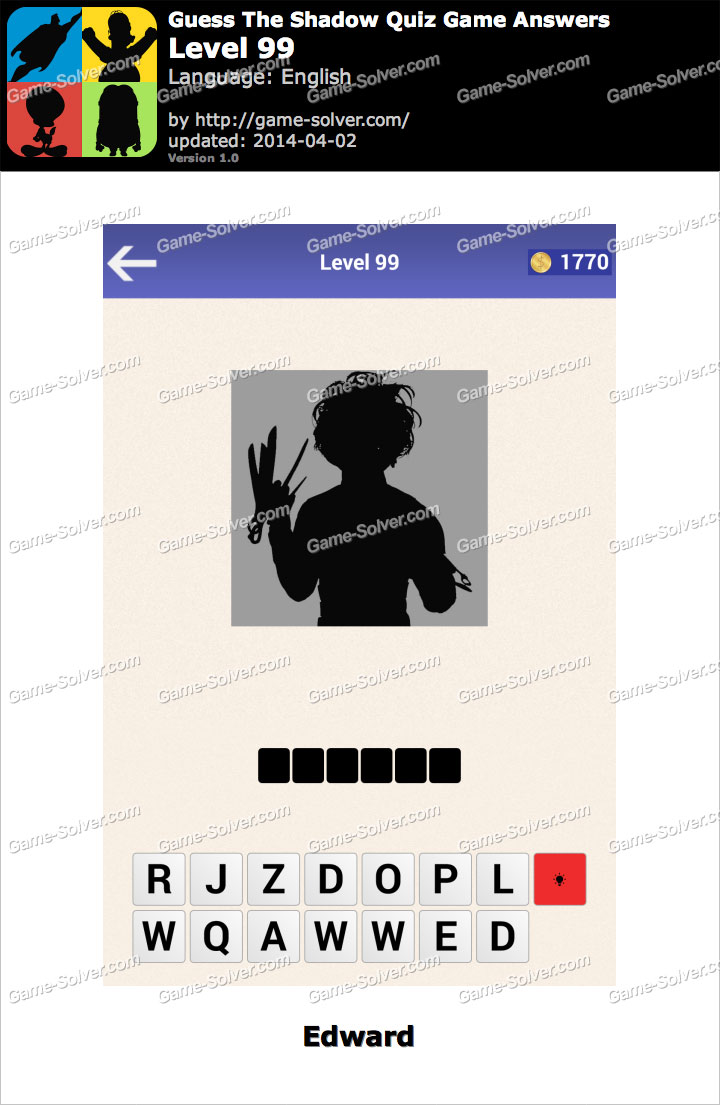 Guess The Shadow Quiz Game Level 99 • Game Solver